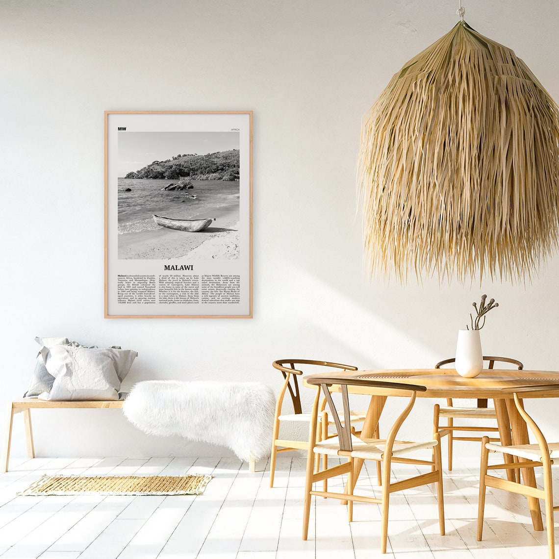 Malawi Print Black and White Malawi Wall Art Malawi Poster | Etsy