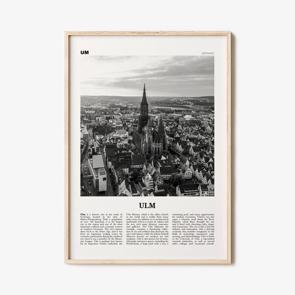 Ulm Poster Black and White - Etsy
