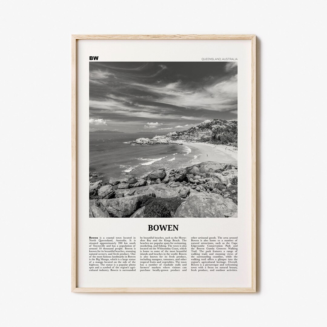 Bowen Print Black and White, Bowen Wall Art, Bowen Poster, Bowen Photo ...