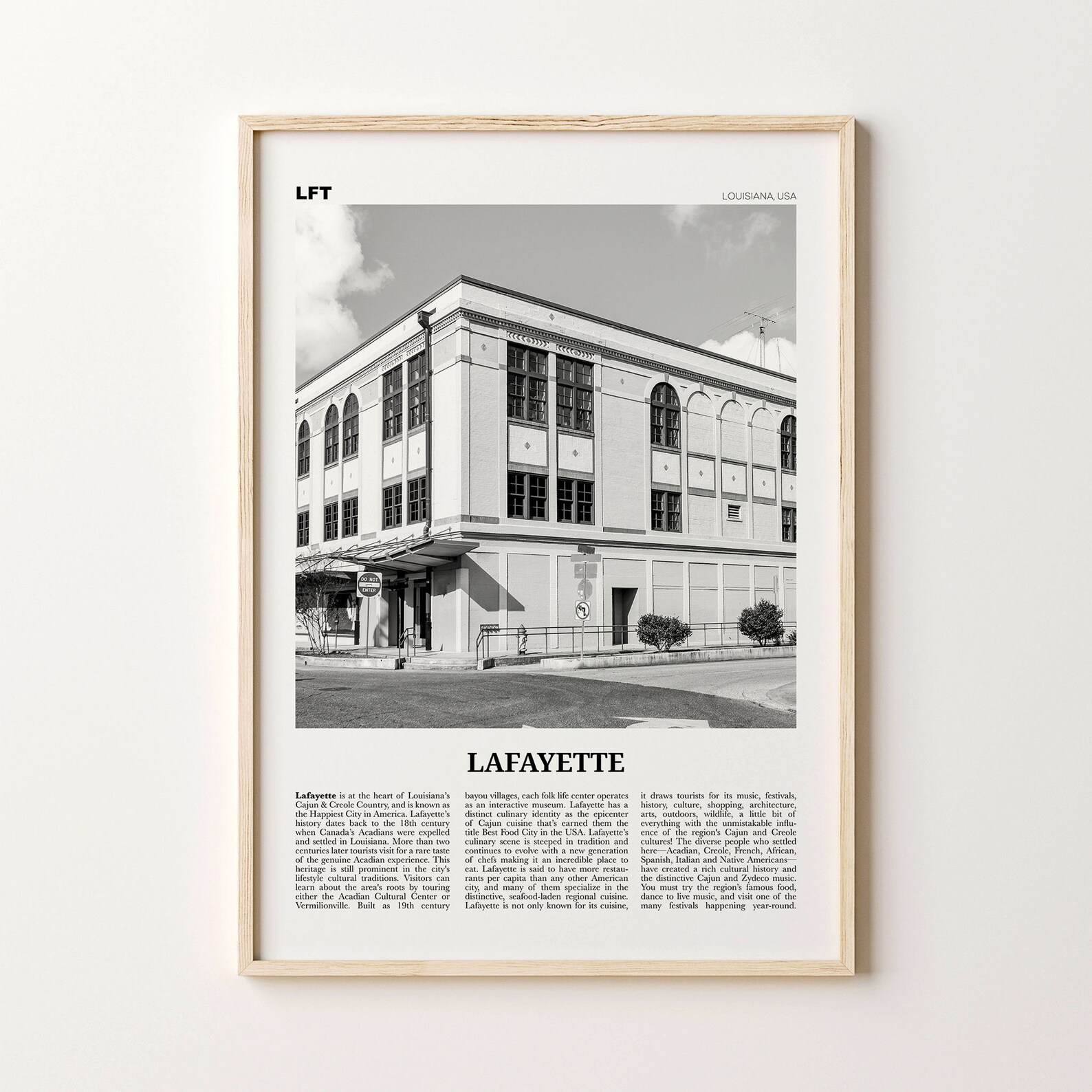 Lafayette Print Black and White Lafayette Wall Art Lafayette | Etsy