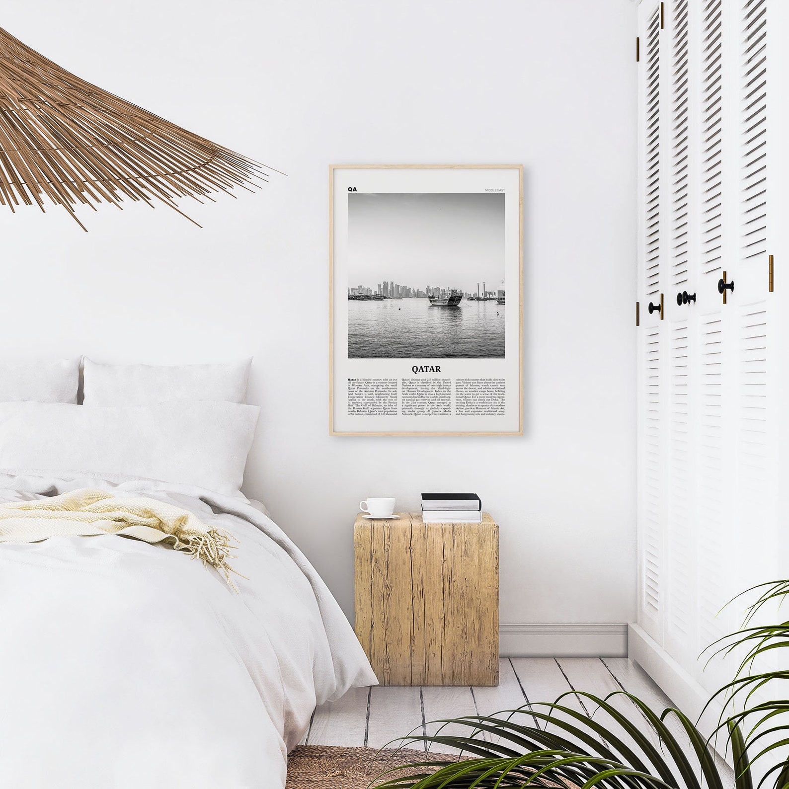 Qatar Print Black and White Qatar Wall Art Qatar Poster - Etsy