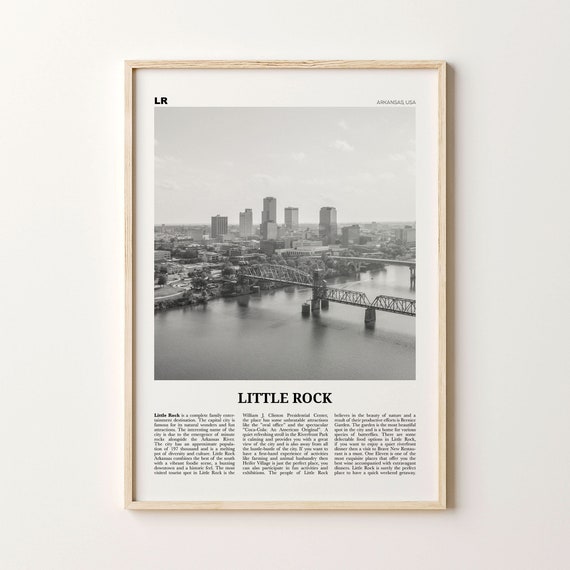 Little Rock Print Black and White Little Rock Wall Art | Etsy