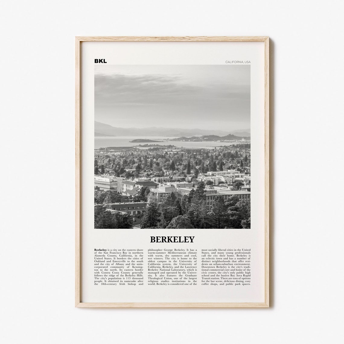 Berkeley Print Black and White Berkeley Wall Art Berkeley - Etsy
