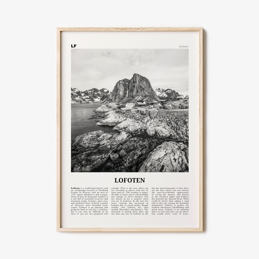 Lofoten Print Black and White Lofoten Wall Art Lofoten - Etsy