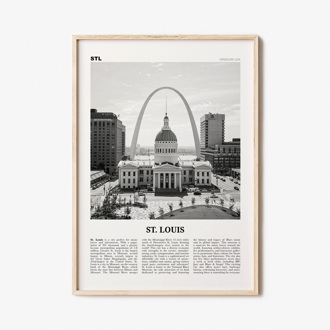 St. Louis Print Black and White No 1, St Louis Wall Art, St Louis ...