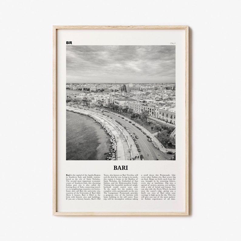 Bari Print Black and White Bari Wall Art Bari Poster Bari - Etsy