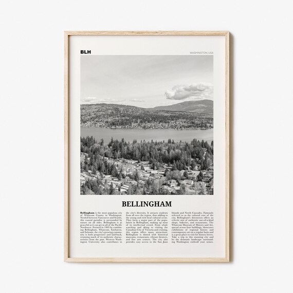 Bellingham Print Black and White Bellingham Wall Art - Etsy