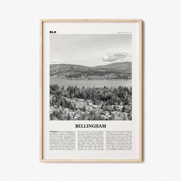 Bellingham Print Black and White - Etsy