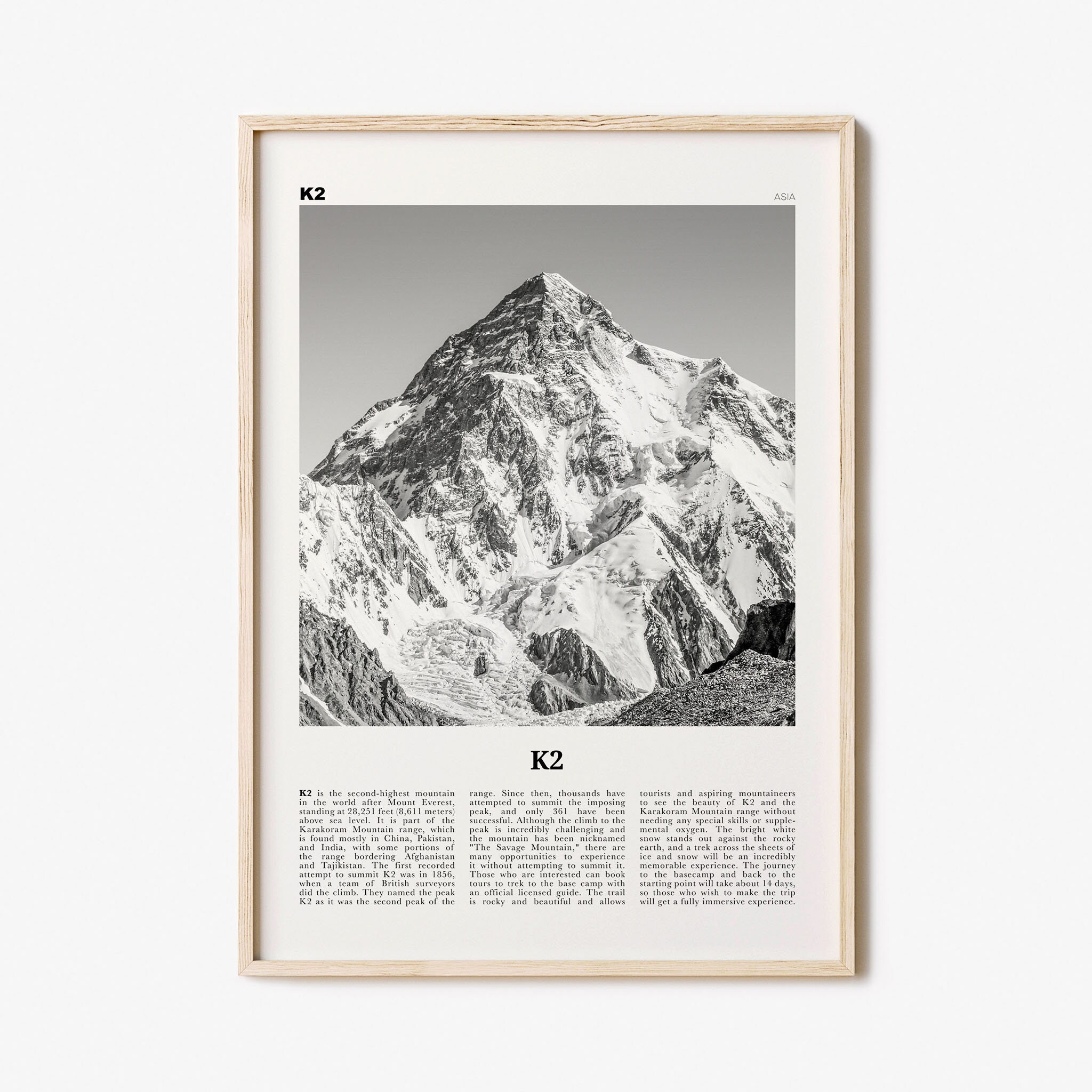 K2 Print Black and White K2 Wall Art K2 Poster K2 Photo - Etsy