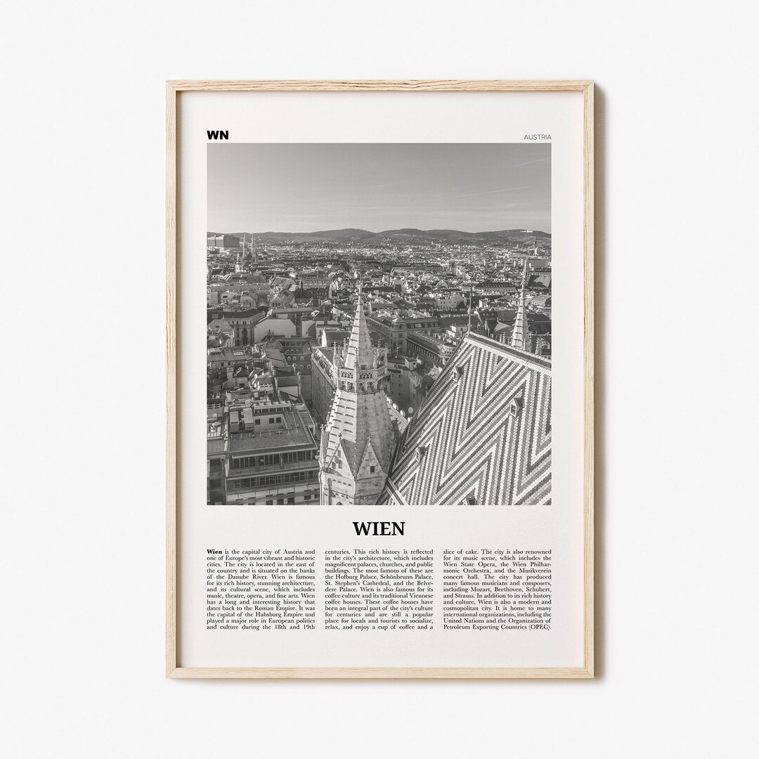 Wien Print Black and White, Wien Wall Art, Wien Poster, Wien Photo ...