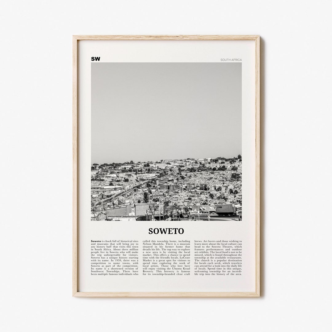 Soweto Print Black and White, Soweto Wall Art, Soweto Poster, Soweto ...