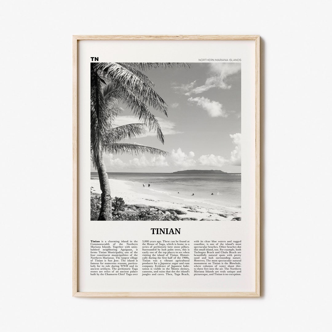 Tinian Print Black and White, Tinian Wall Art, Tinian Poster, Tinian ...