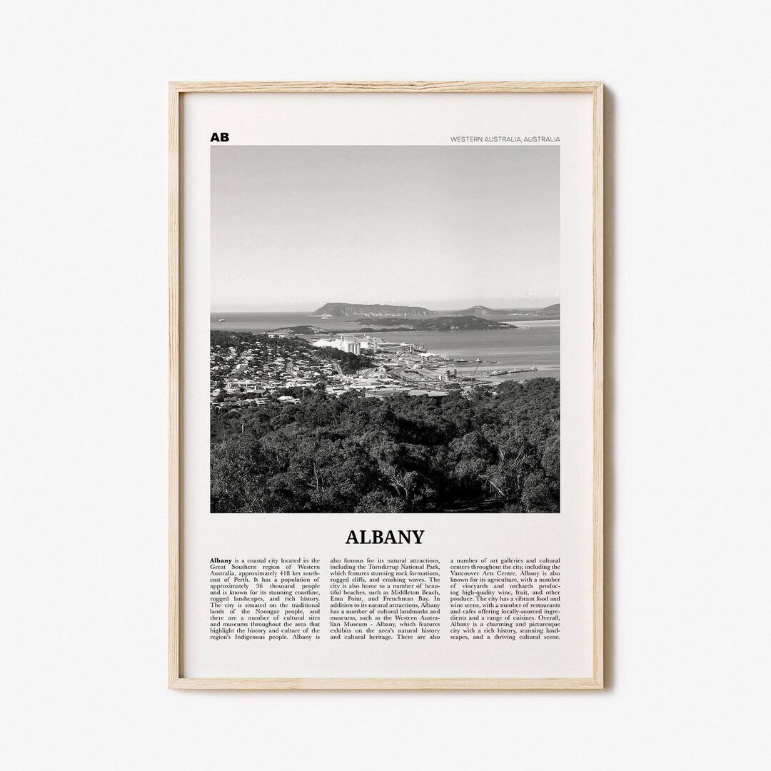 Albany Print Black and White, Albany Wall Art, Albany Poster, Albany ...