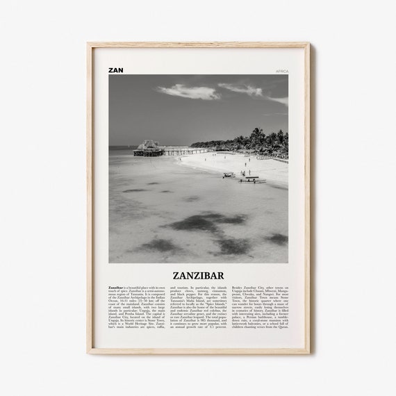 Zanzibar Print Black and White Zanzibar Wall Art Zanzibar - Etsy