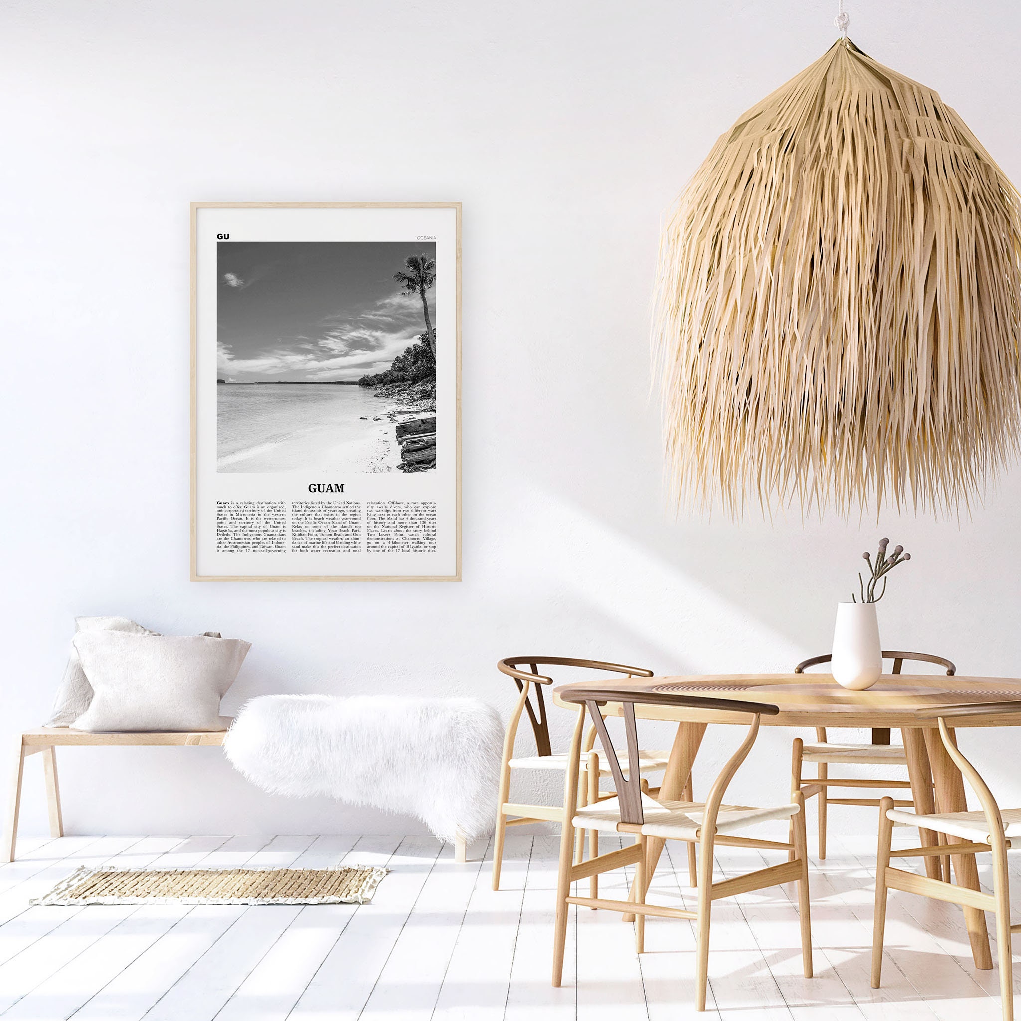 Guam Print Black and White Guam Wall Art Guam Poster Guam - Etsy