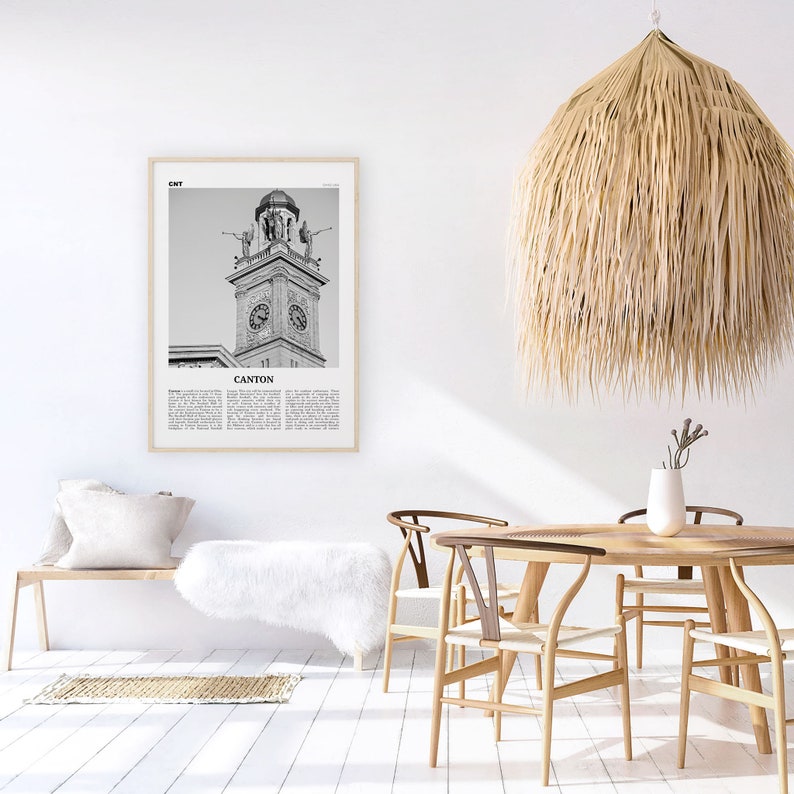 Canton Print Black and White Canton Wall Art Canton Poster - Etsy