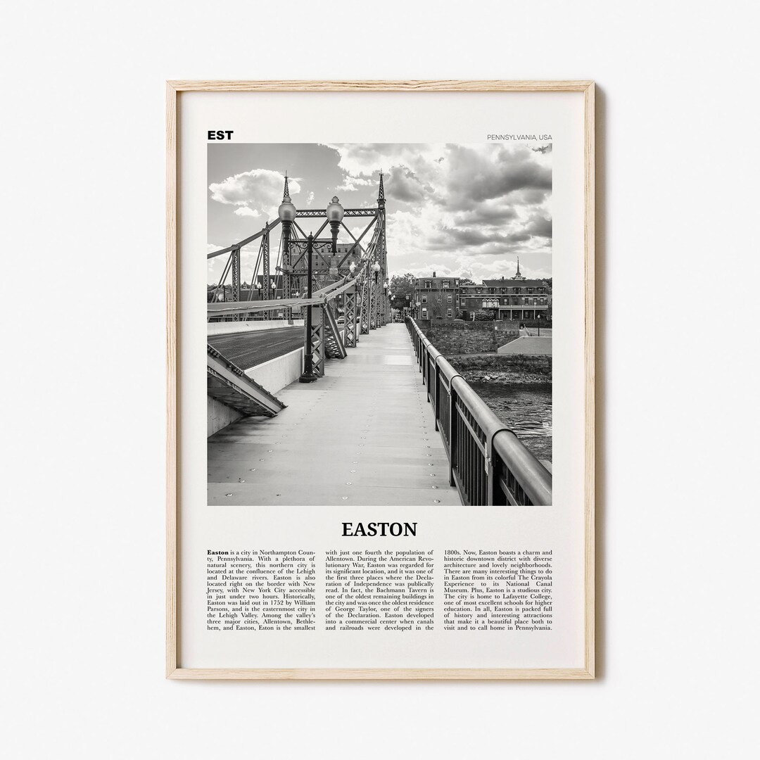 Easton Print Black and White, Easton Wall Art, Easton Poster, Easton ...