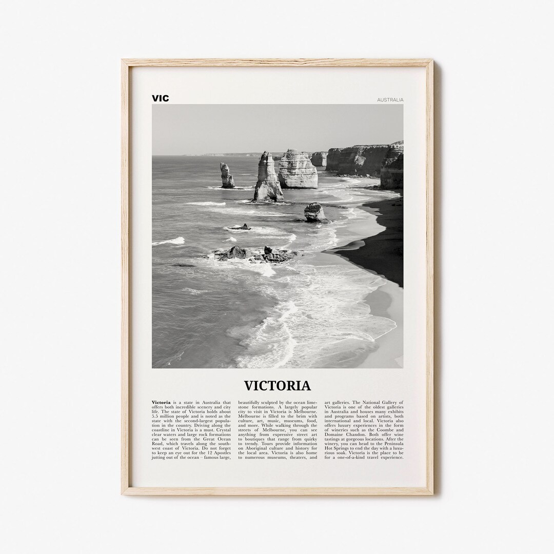 Victoria Print Black and White, Victoria Wall Art, Victoria Poster ...