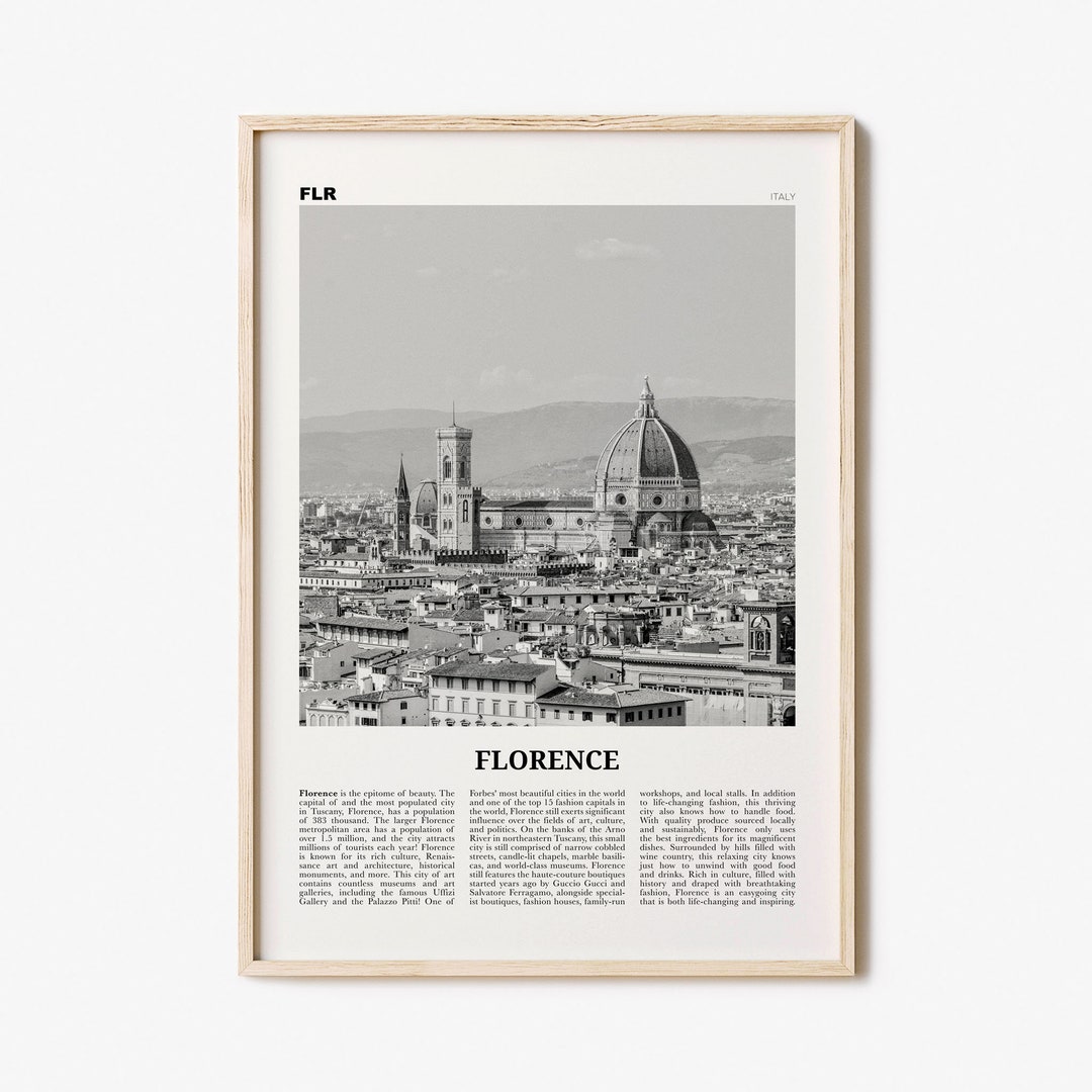 Florence Print Black and White No 1, Florence Wall Art, Florence Poster ...