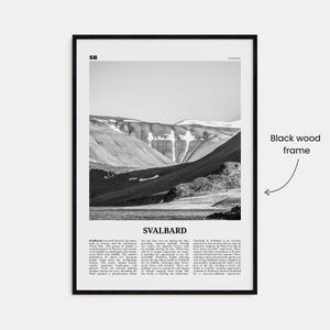 Svalbard Print Black and White, Svalbard Wall Art, Svalbard Poster ...