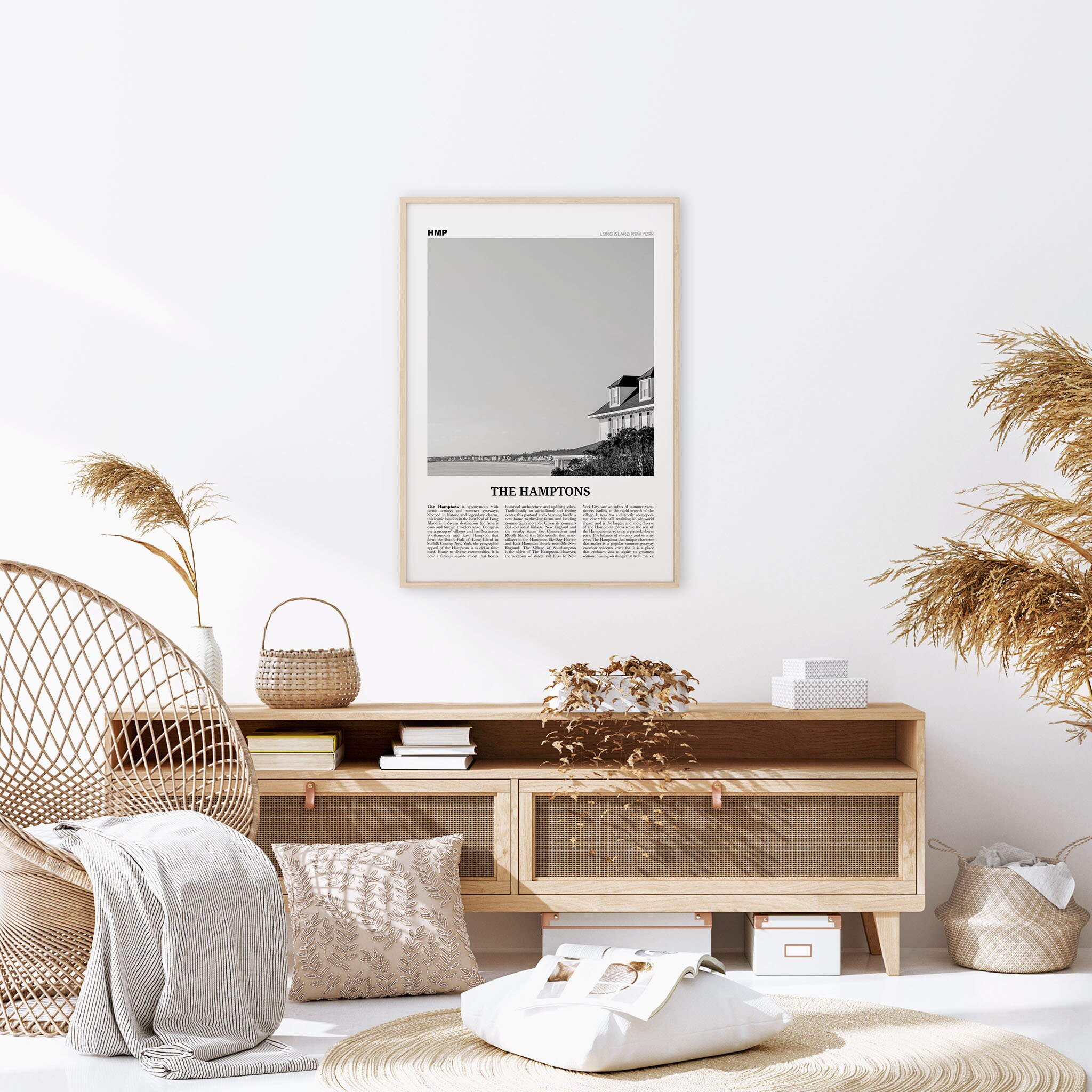 The Hamptons Print Black and White Hamptons Wall Art - Etsy