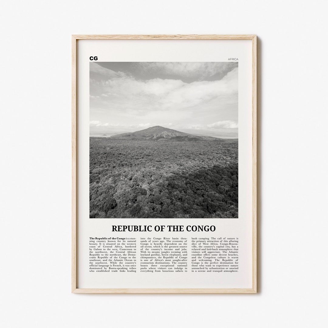 Republic of the Congo Print Black and White Congo Wall Art - Etsy