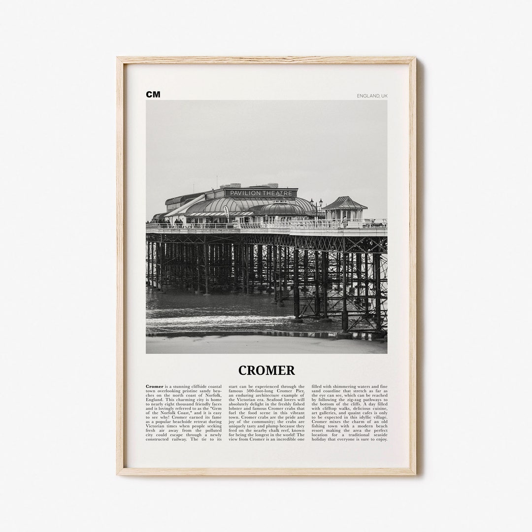 Cromer Print Black and White Cromer Wall Art Cromer Poster - Etsy