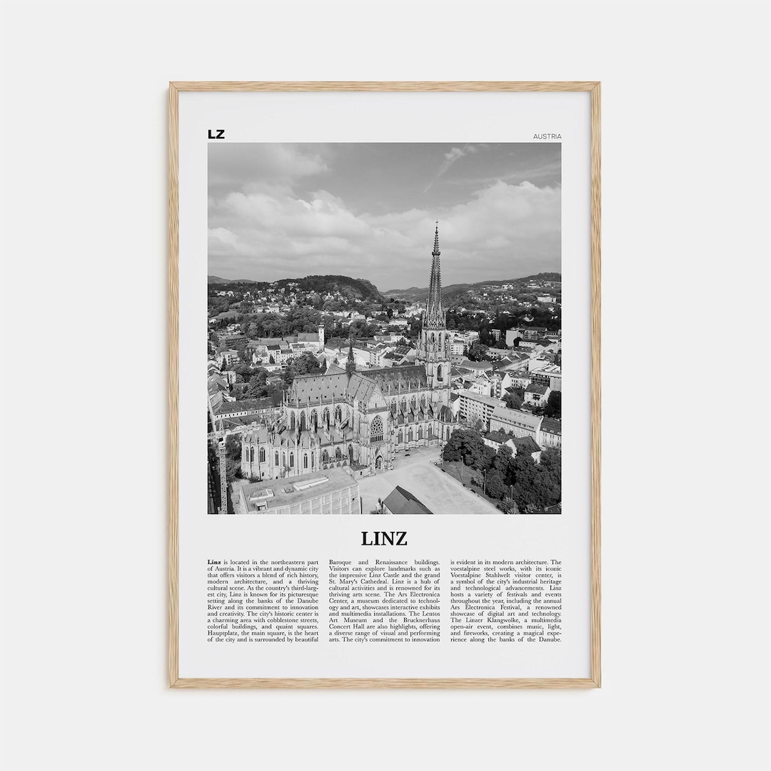 Linz Print Black and White, Linz Wall Art, Linz Poster, Linz Photo ...
