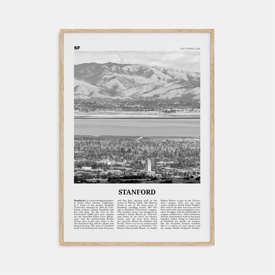 Stanford Print Black and White, Stanford Wall Art, Stanford Poster ...