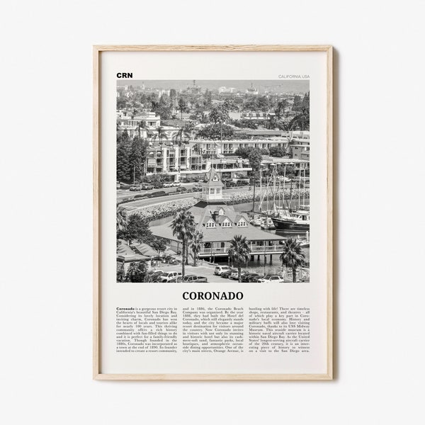 Coronado Black and White Print - Etsy