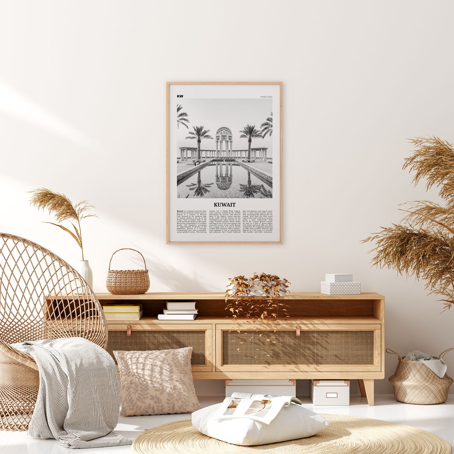 Kuwait Print Black and White Kuwait Wall Art Kuwait Poster | Etsy