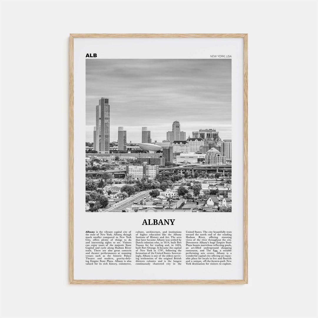 Albany Print Black and White New York, Albany Wall Art, Albany Poster ...