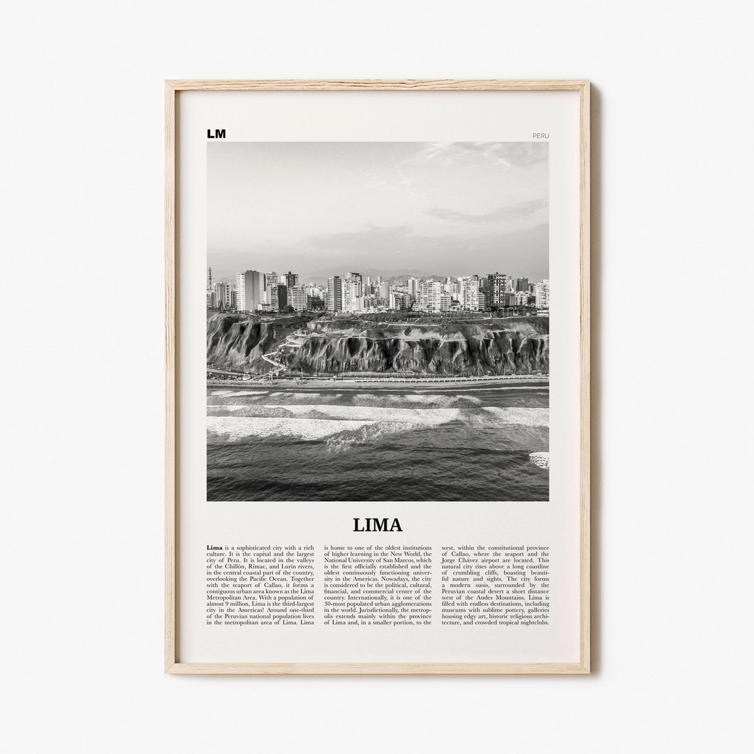 Lima Print Black and White No 2, Lima Wall Art, Lima Poster, Lima Photo ...