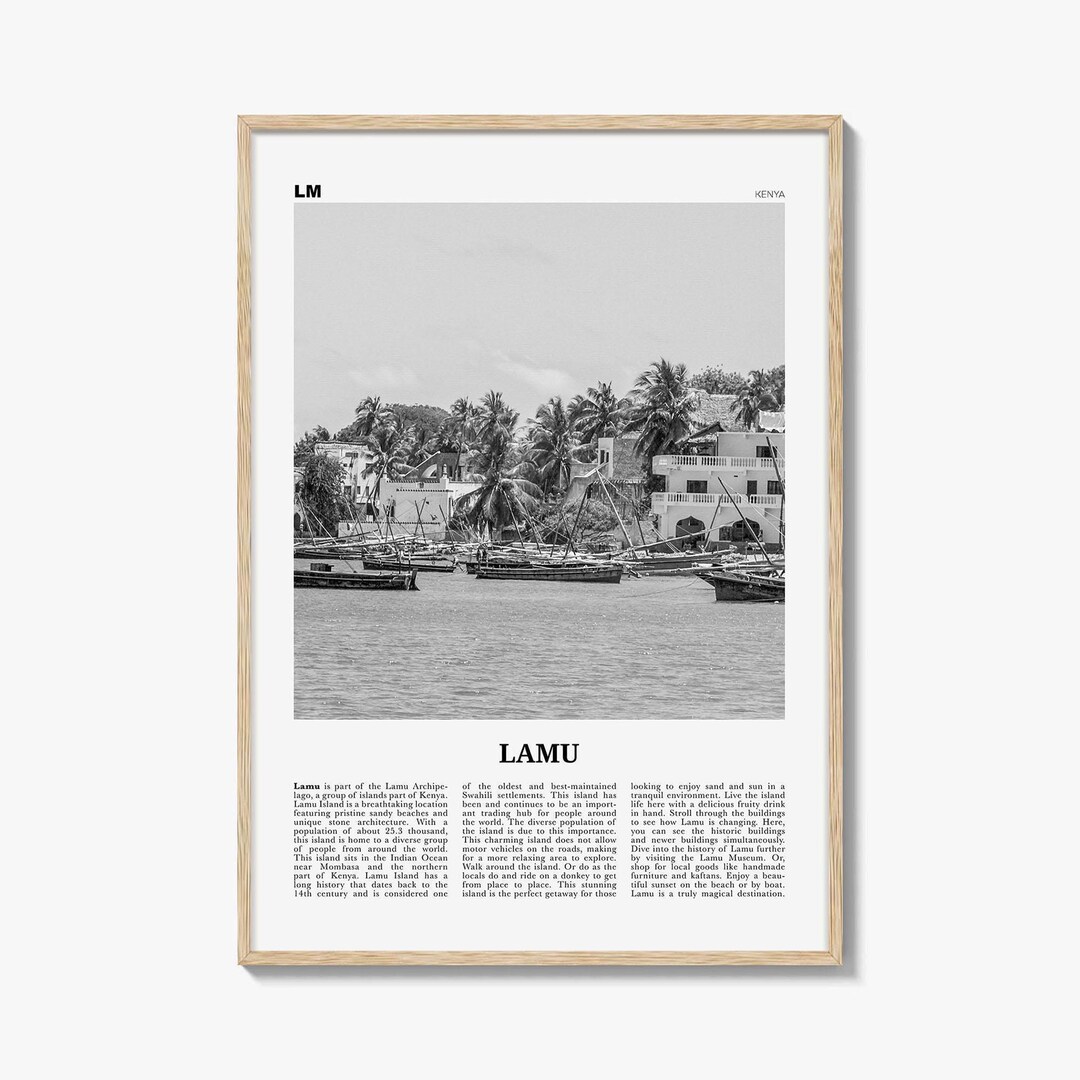 Lamu Poster Print Black and White, Kenya Travel Wall Art, Lamu ...