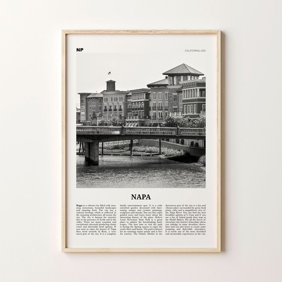Napa Print Black and White Napa Wall Art Napa Poster Napa | Etsy