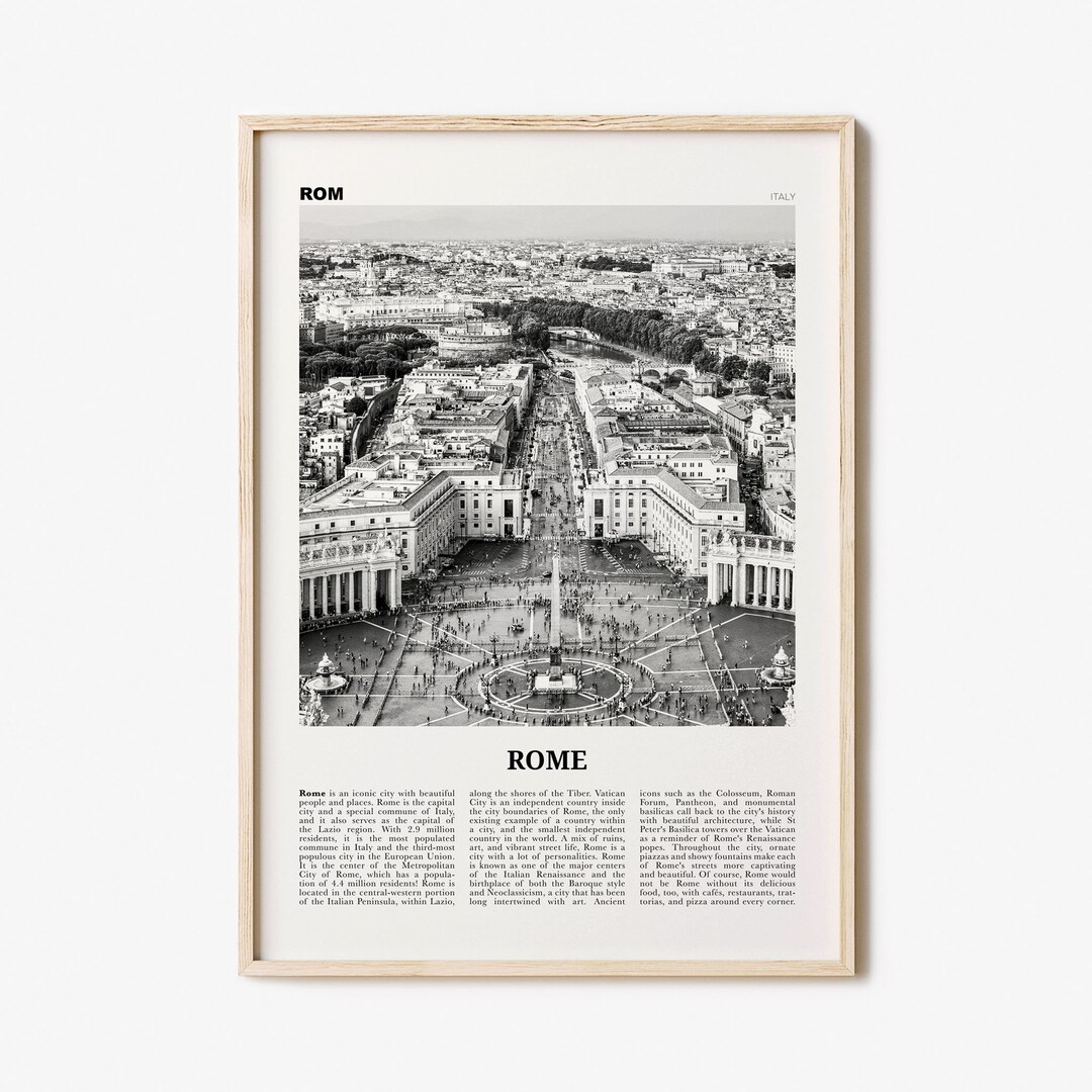Rome Print Black and White No 3 Rome Wall Art Rome Poster - Etsy