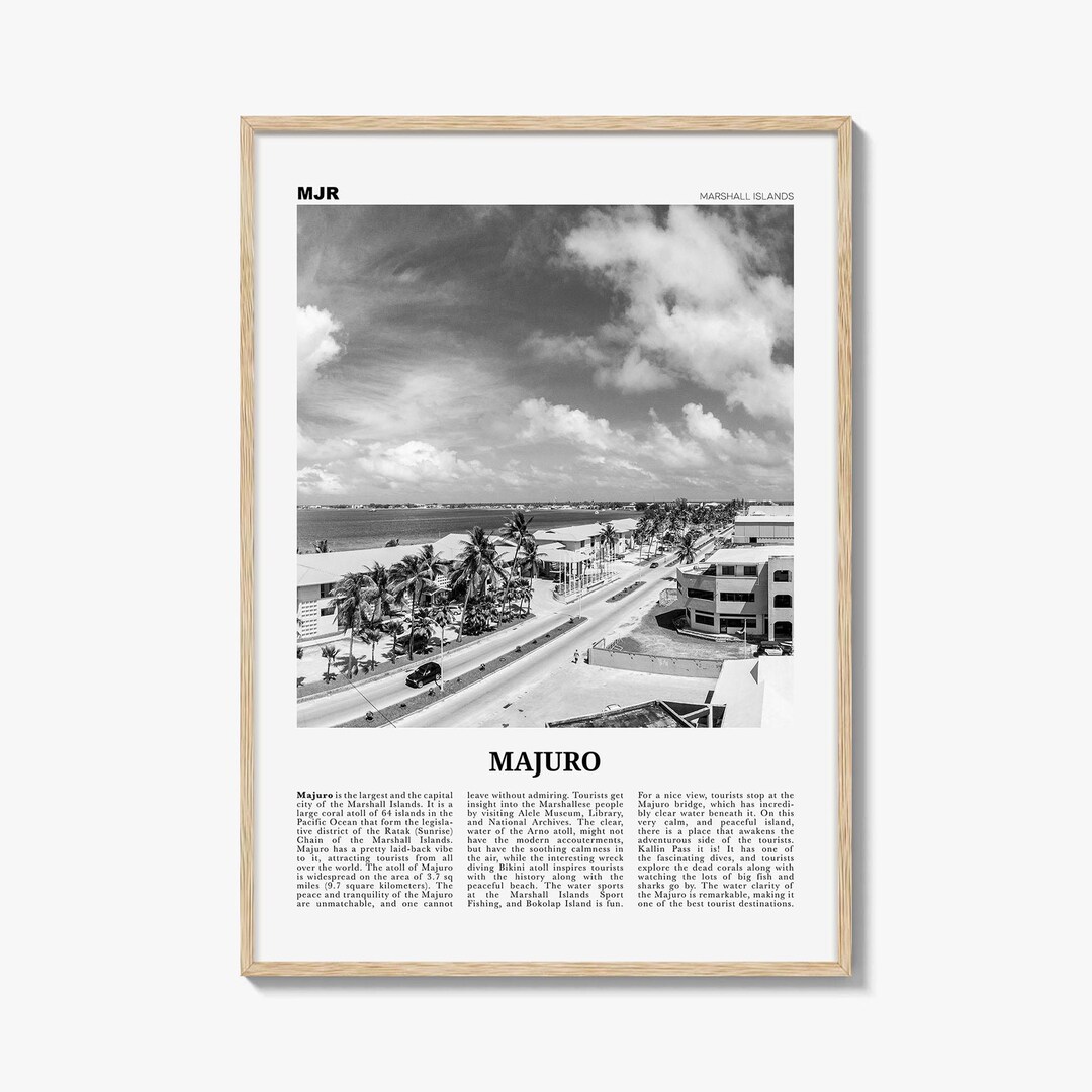 Majuro Print Black and White, Majuro Wall Art, Majuro Poster, Majuro ...