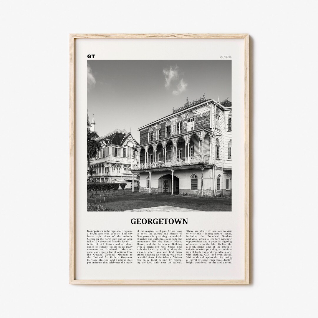 Georgetown Print Schwarzweiß, Georgetown Wandkunst, Georgetown Poster ...
