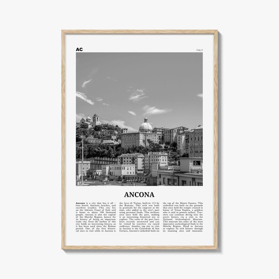 Ancona Poster Print Black and White, Ancona Cathedral Photo, Italy Wall ...