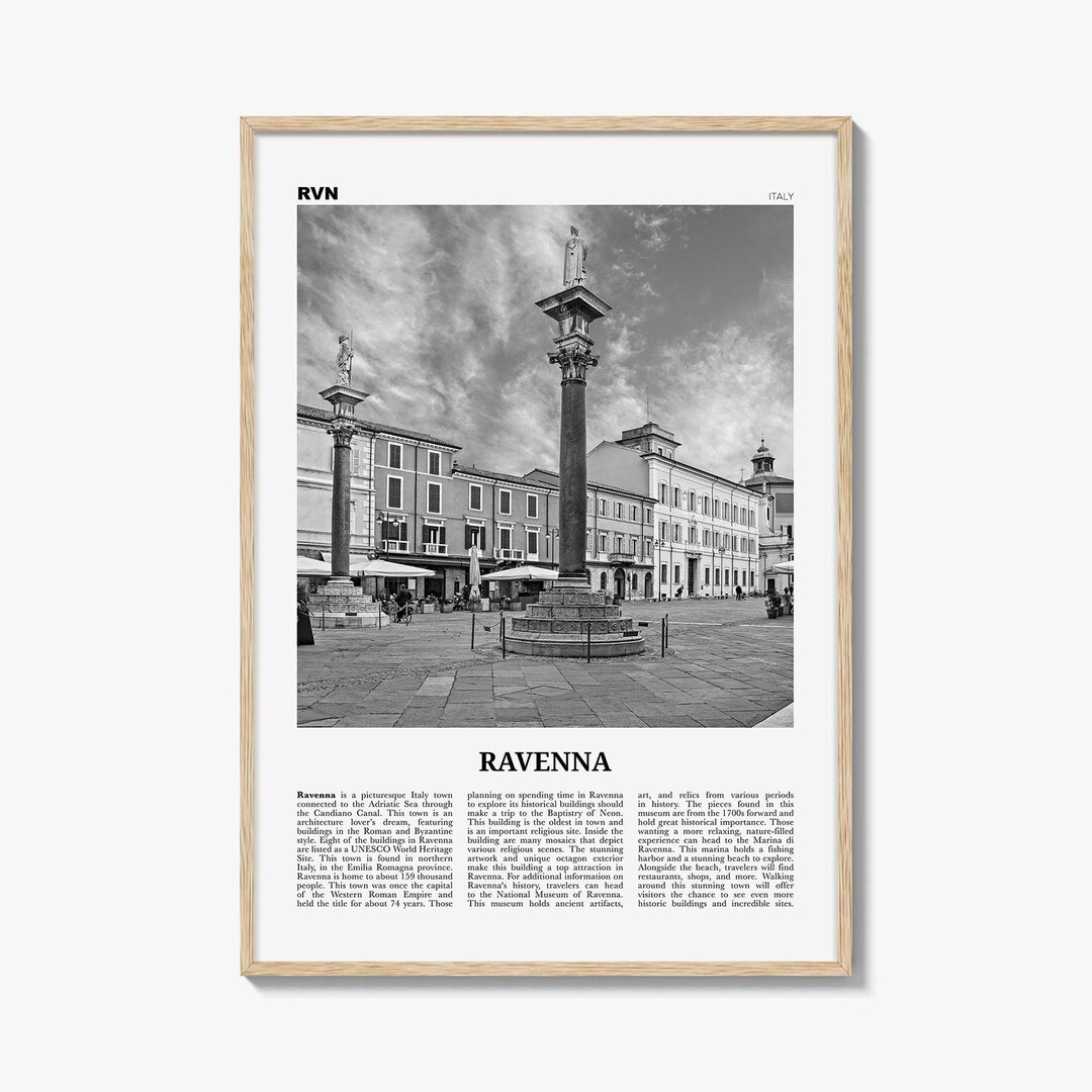 Ravenna Print Black and White, Ravenna Wall Art, Ravenna Poster ...