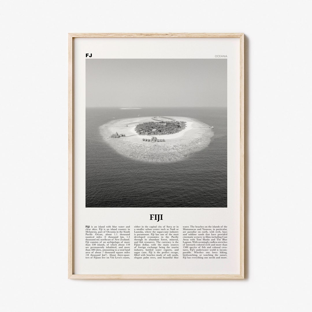 Fiji Print Black and White No 3, Fiji Wall Art, Fiji Poster, Fiji Photo ...