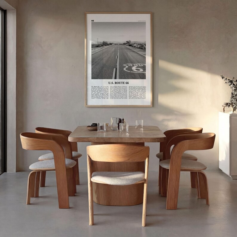 Route 66 Poster Print Black and White, United States Wall Art, Historic ...