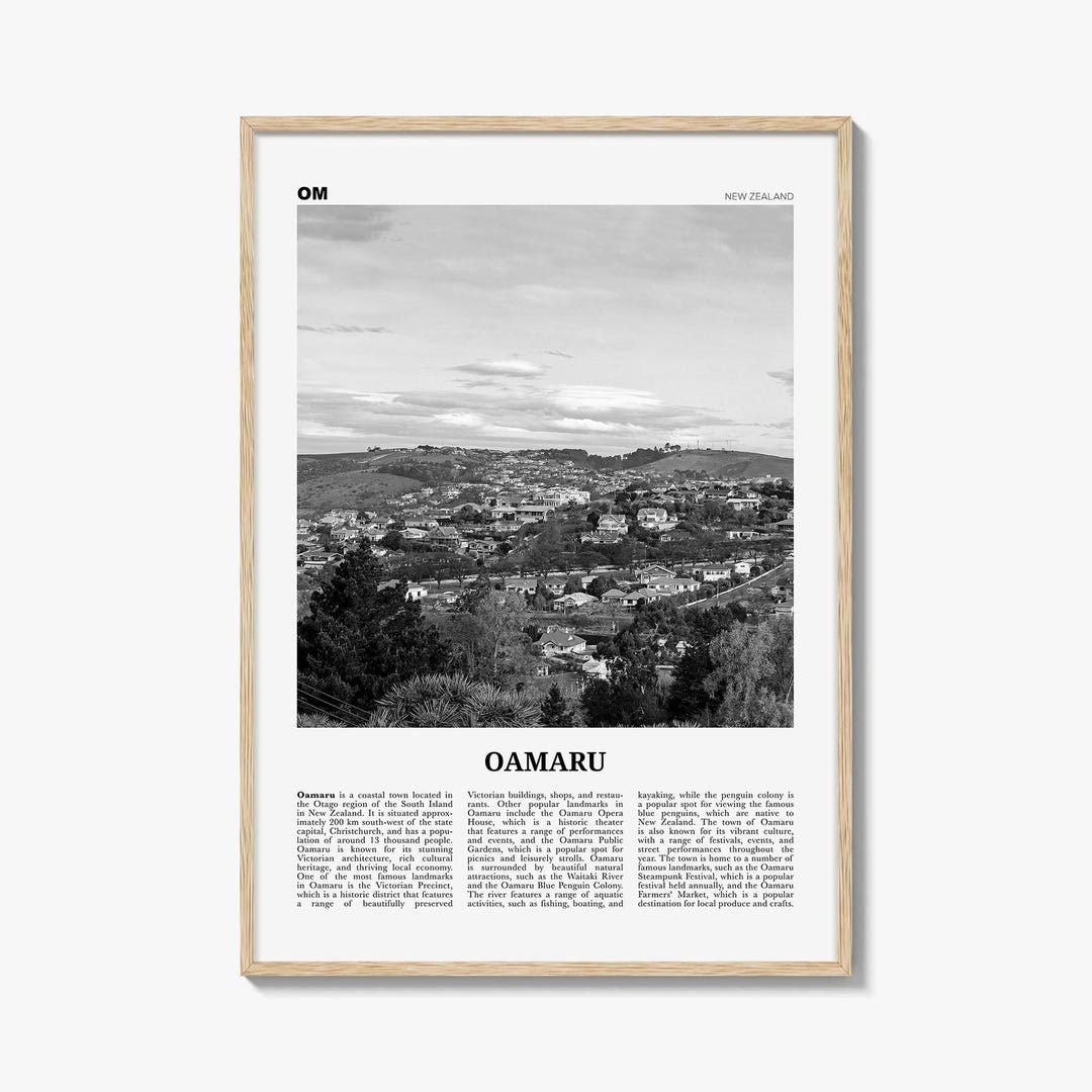 Oamaru Print Black and White, Oamaru Wall Art, Oamaru Poster, Oamaru ...