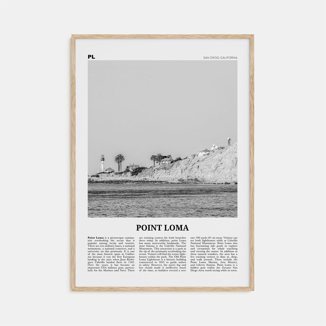 Point Loma Print Black and White, Point Loma Wall Art, Point Loma ...