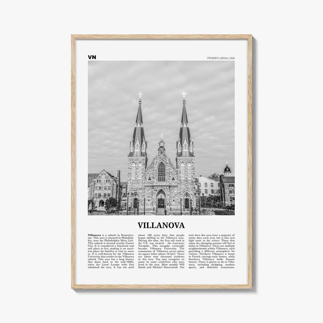 Villanova Poster Print Black and White, Church Photo, Pennsylvania ...