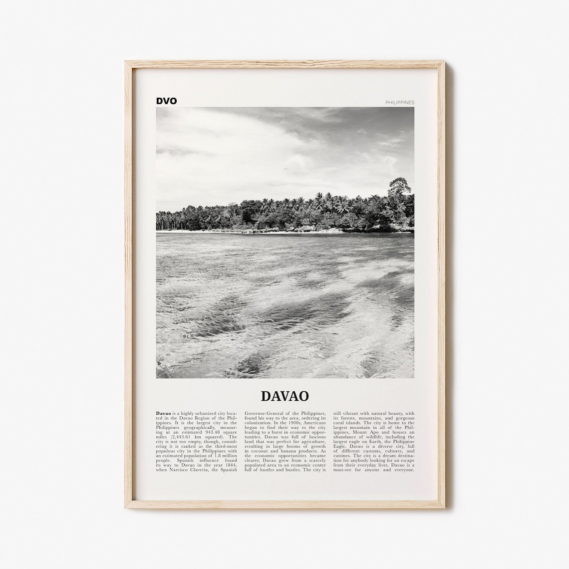 Davao Print Black and White Davao Wall Art Davao Poster - Etsy