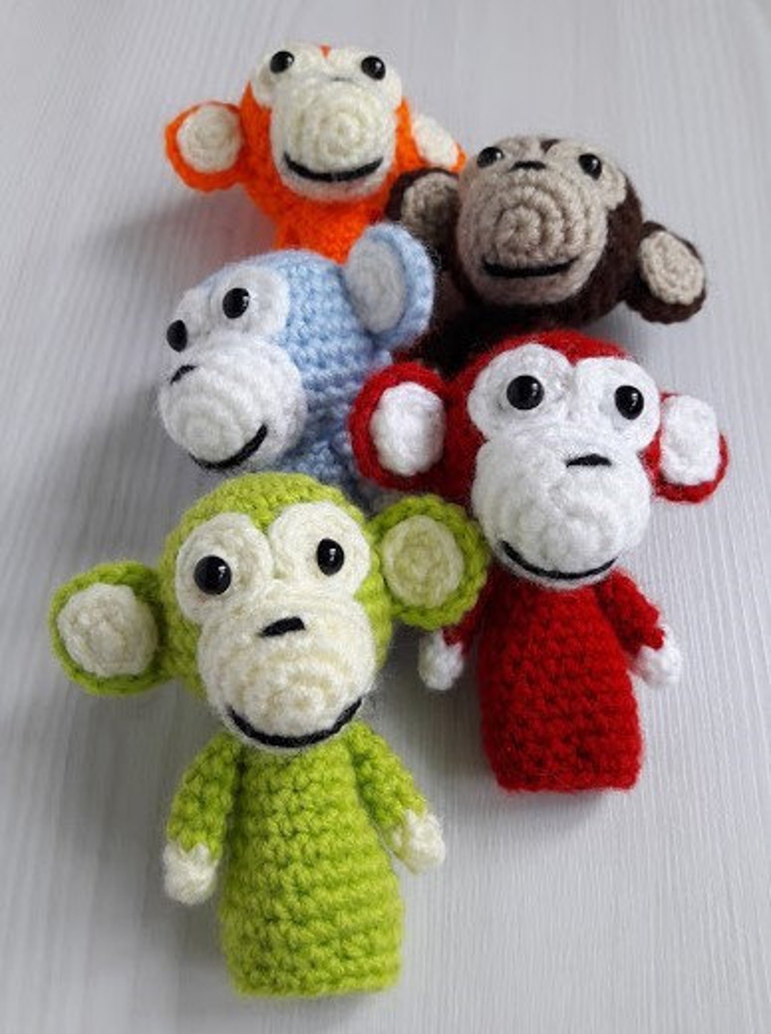 Crochet 5 Little Monkeys Finger Puppets PDF Pattern - Etsy