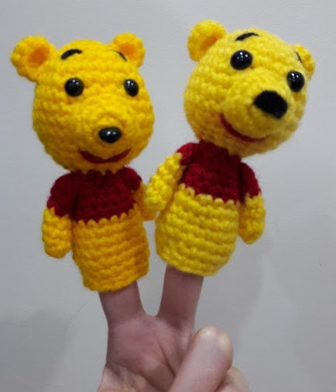 Crochet Winnie the Pooh Finger Puppet PDF Pattern Amigurumi - Etsy