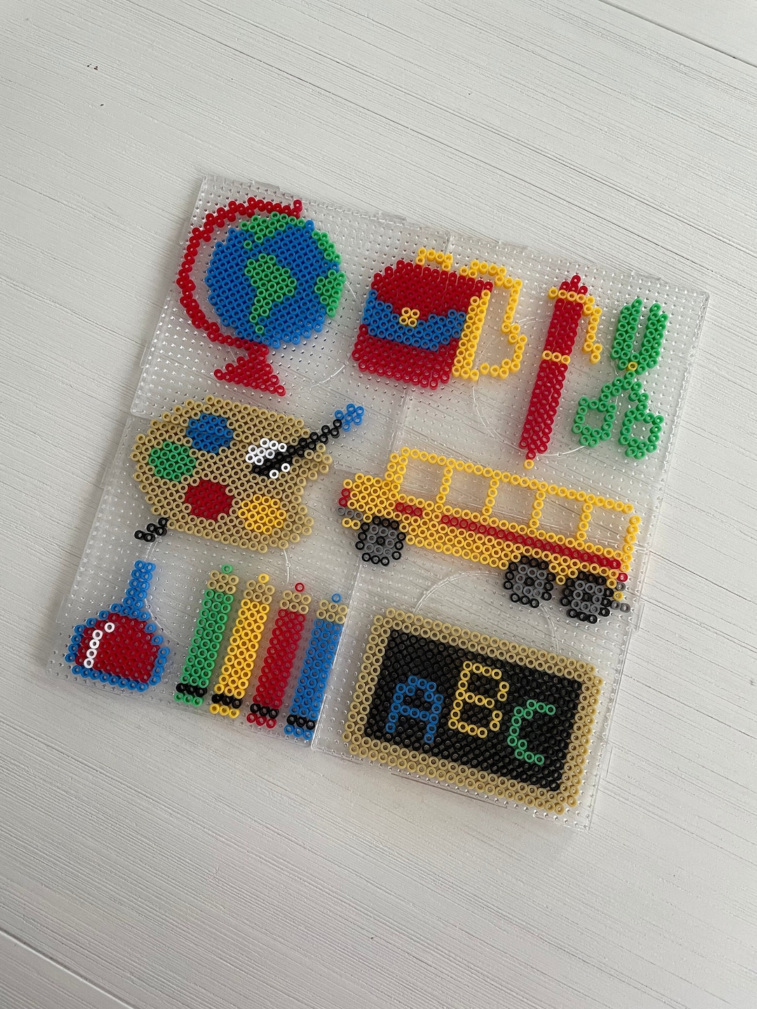 Back to School Fuse Bead Template, Back to School Pattern, Perler Bead ...