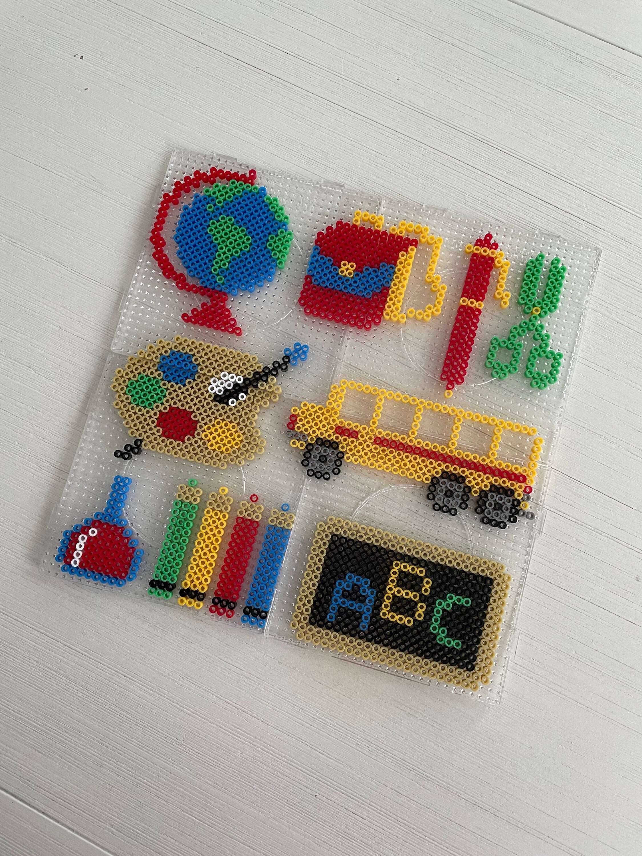 Back to School Fuse Bead Template, Back to School Pattern, Perler Bead Pattern, Hama Bead ...